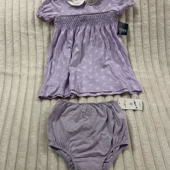 Chaps | Dresses | Chaps Light Purple Dress With Diaper Cover Set ...